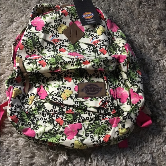 Dickies | Bags | Dickies Floral Backpack Pink Green Yellow Black White ...